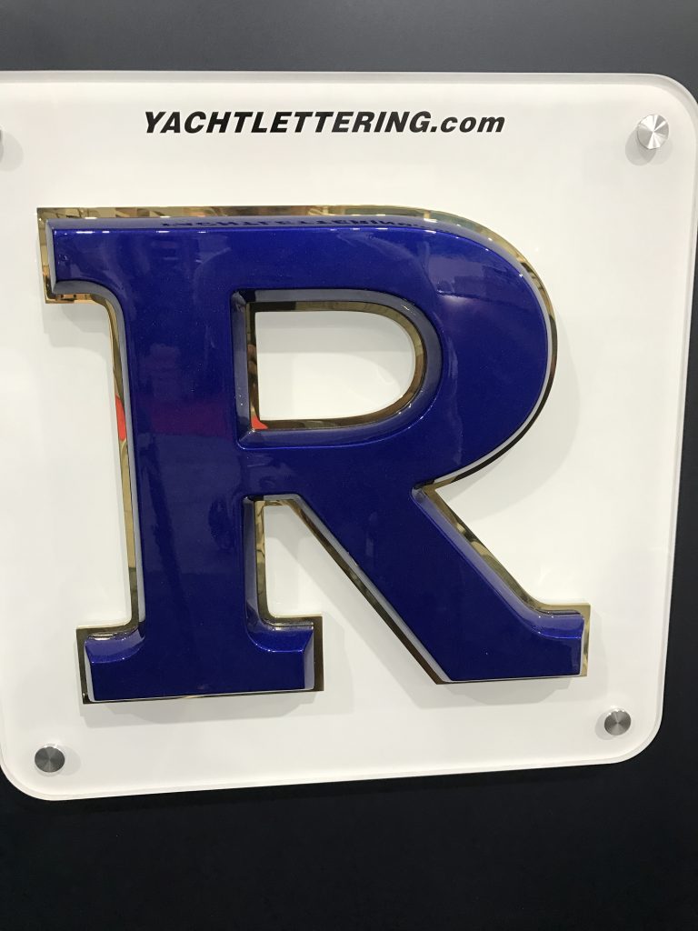 Colored Stainless PVD Coating | Steel & Acrylic | Yacht Lettering